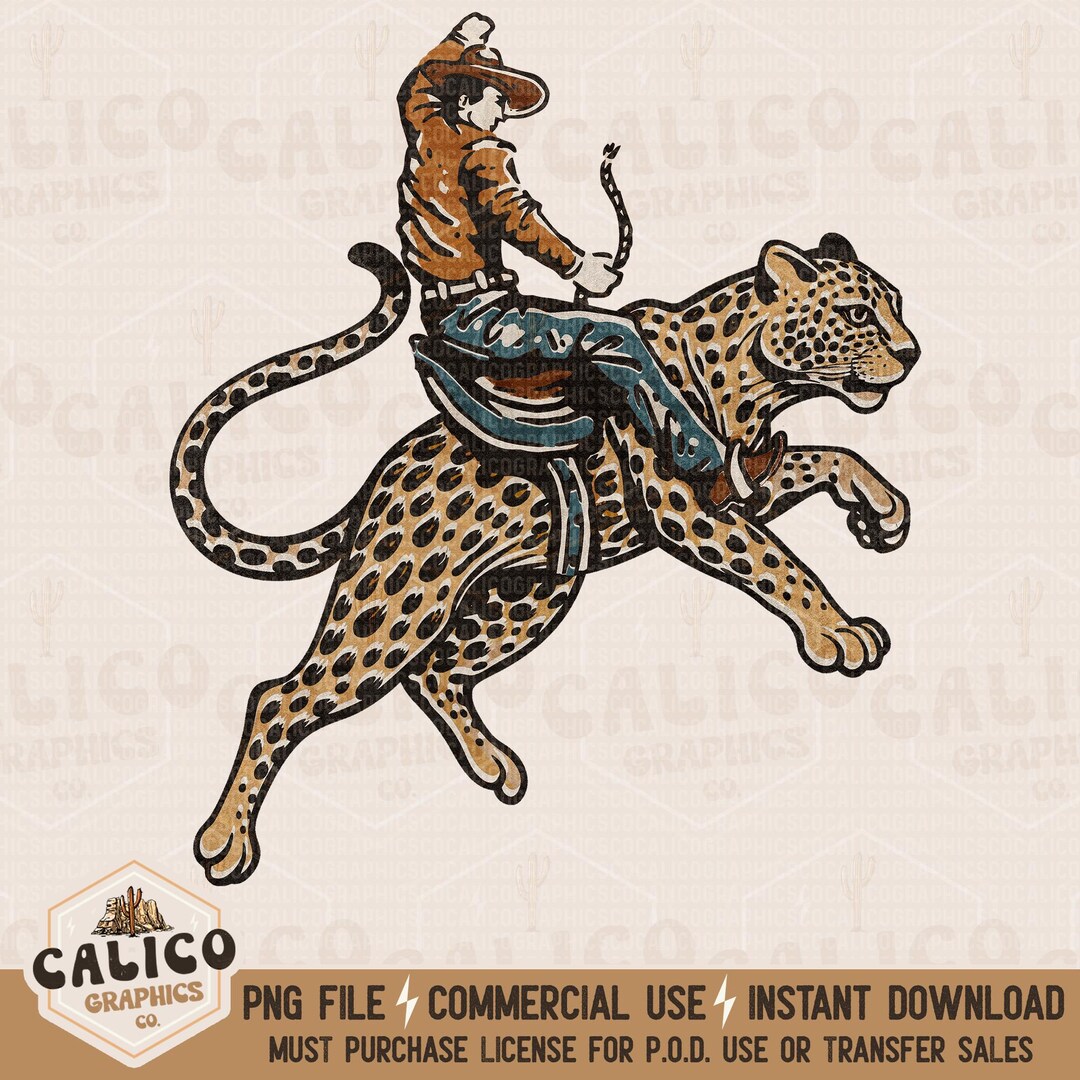 Rodeo Cowboy Jaguar Western Instant Digital Download Trendy Western ...