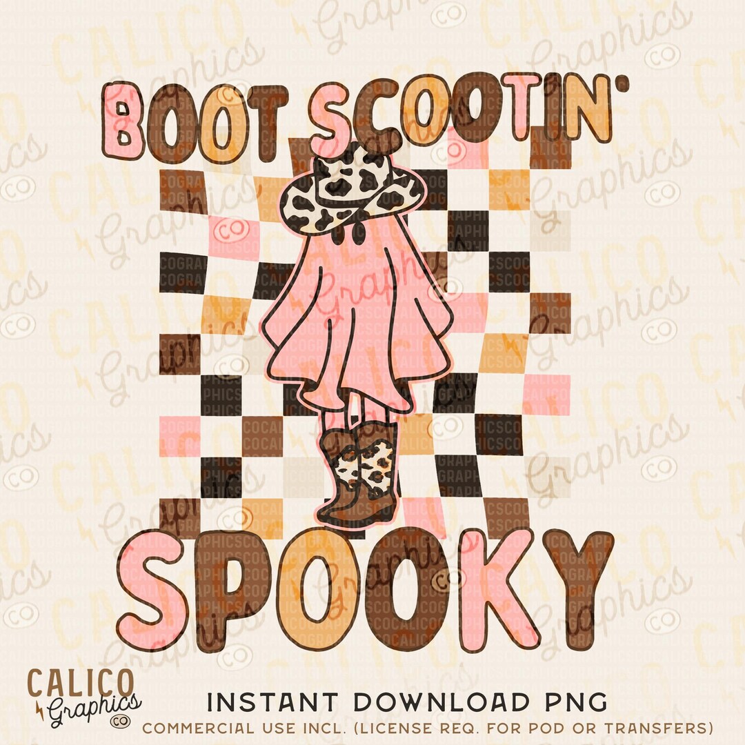 Boot Scootin' Spooky Halloween Ghost Western Instant Digital Download ...