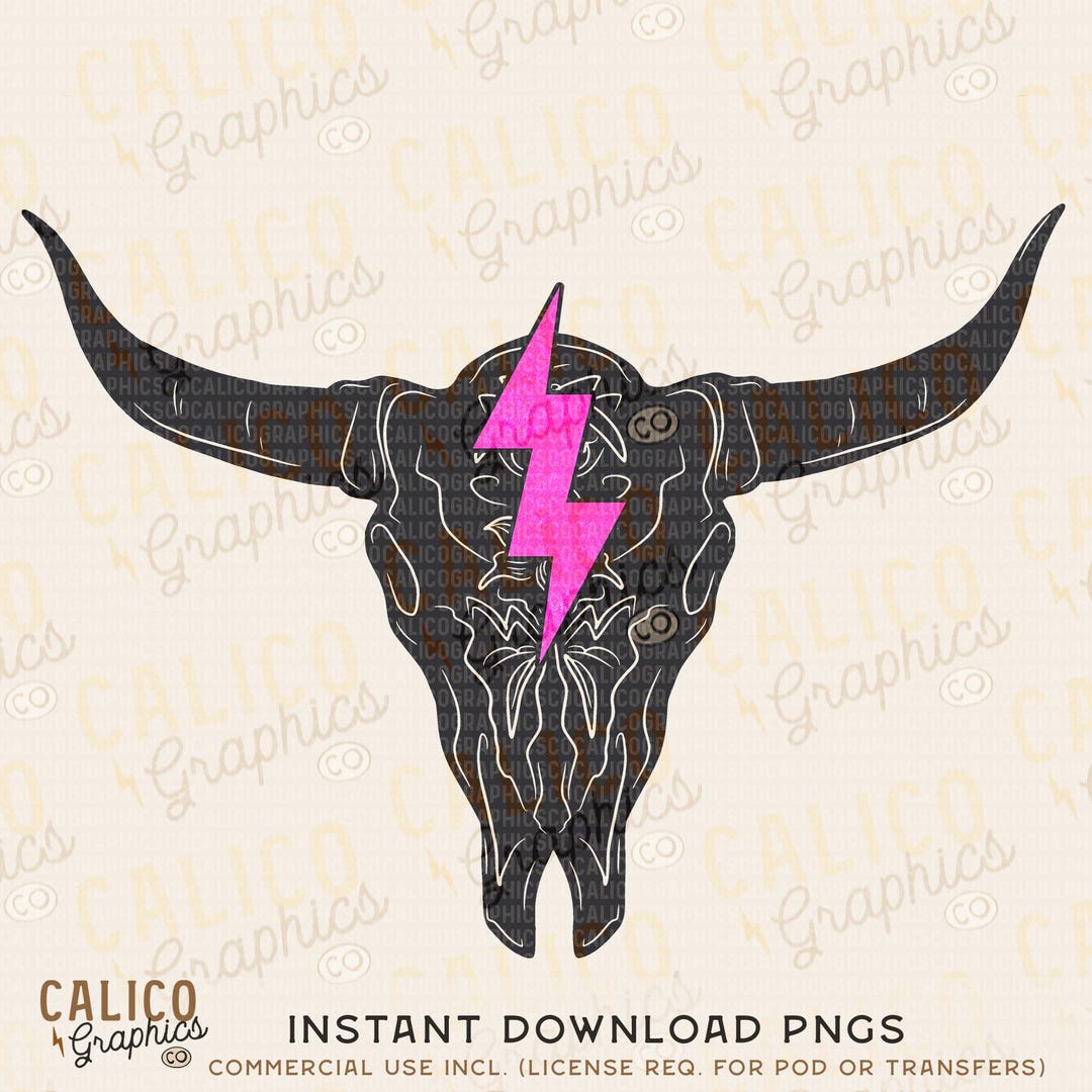 Cow Lightning Bolt Western Instant Digital Download | Trendy Western ...