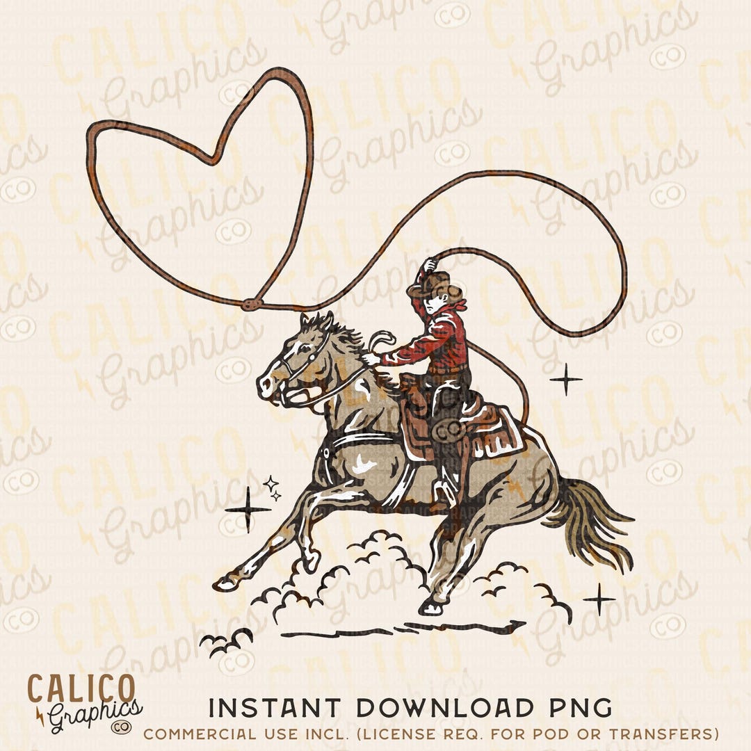 Cowboy With Heart Lasso Western Instant Digital Download | Trendy ...