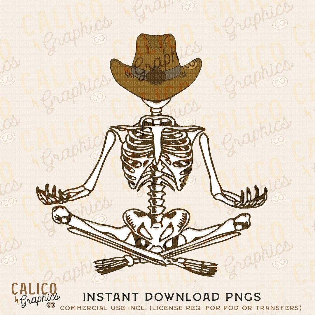 Cowboy Yoga Meditating Western Instant Digital Download | Trendy ...