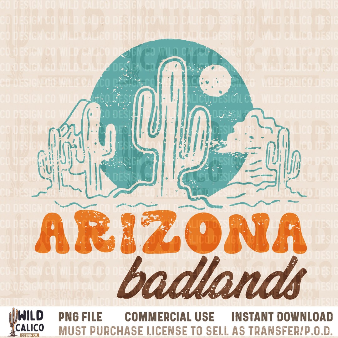 Wüste Arizona Badlands Retro Sublimations, Sommer Sublimations, Designs ...