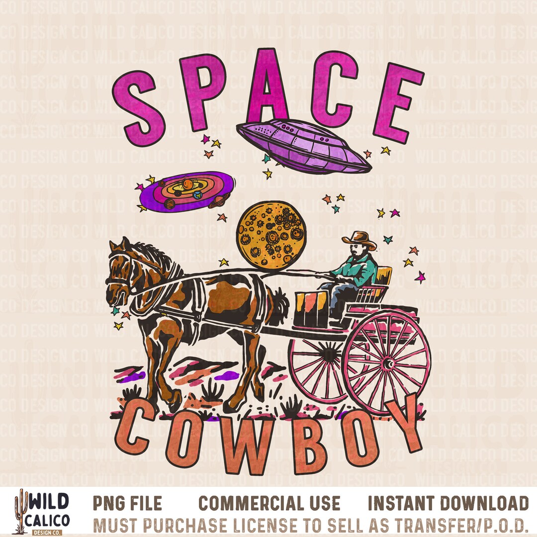 Space Cowboy, Vintage Style Cowboy Skeleton Western Sublimations ...
