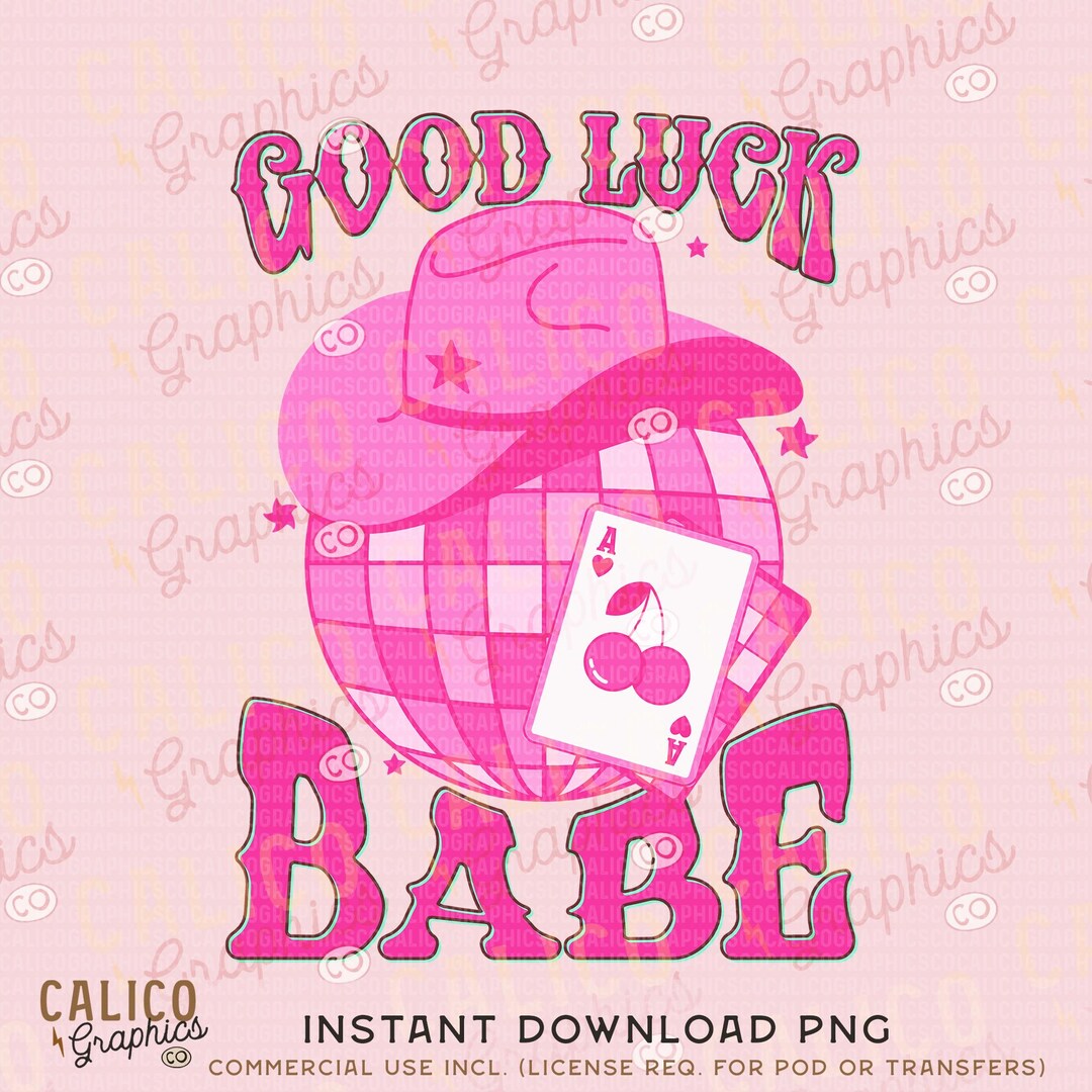 Good Luck Babe Cowgirl Disco Western Instant Digital Download | Trendy ...