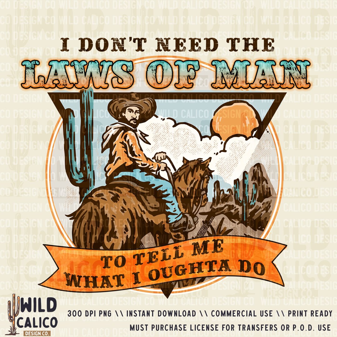 Laws of Man Country Cowboy Music Western Instant Digital Download ...
