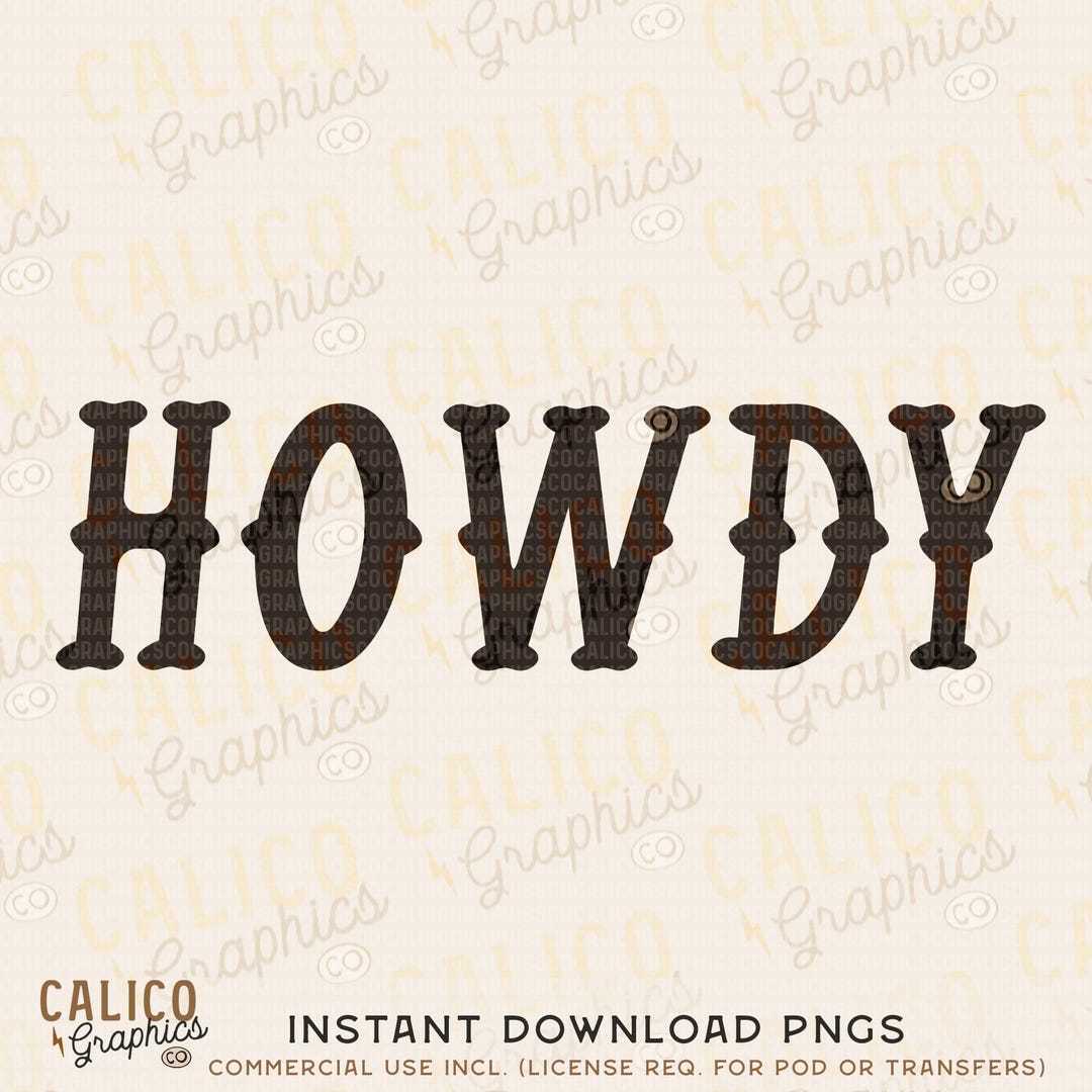 Howdy Text Only Designs Western Instant Digital Download | Trendy ...