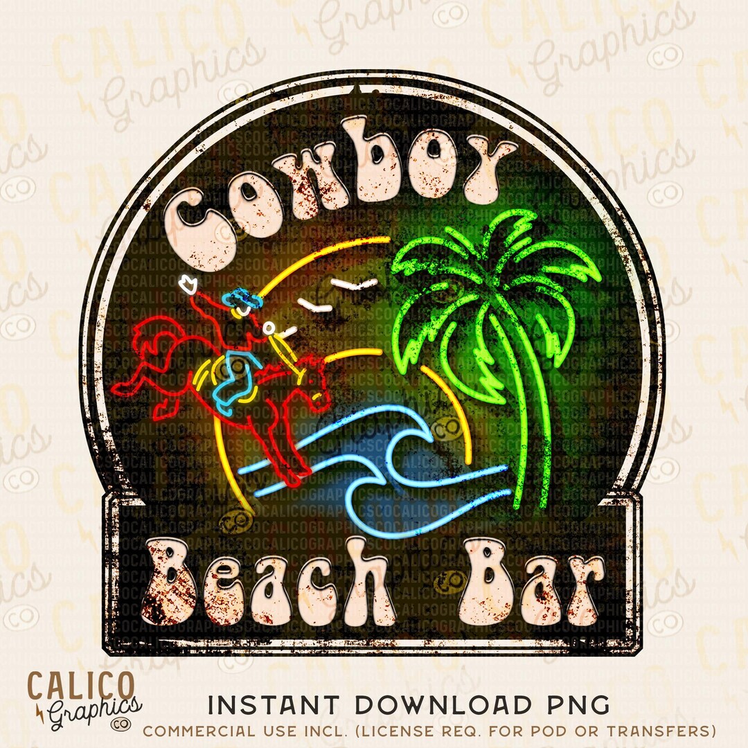 Cowboy Beach Bar Rodeo Summer Western Instant Digital Download | Trendy ...