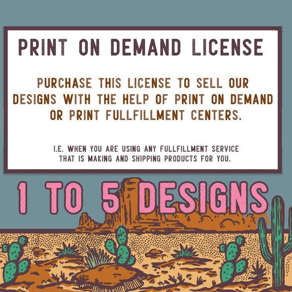 Print on Demand License 1 to 5 Designs to Use Our Designs - Etsy