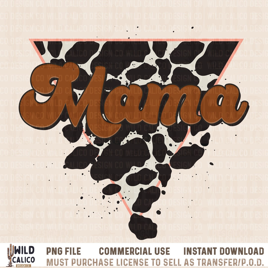 Mama Cow Print Triangle PNG File Western Sublimations, Designs ...