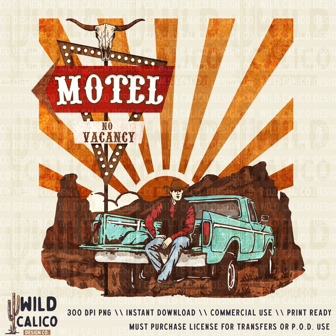 Cowboy Motel Desert Sitting Truck Western Instant Digital Download ...