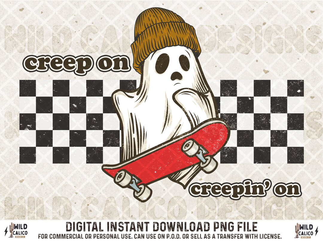 Creep on Creepin on Cool Ghost Halloween Retro Sublimations - Etsy
