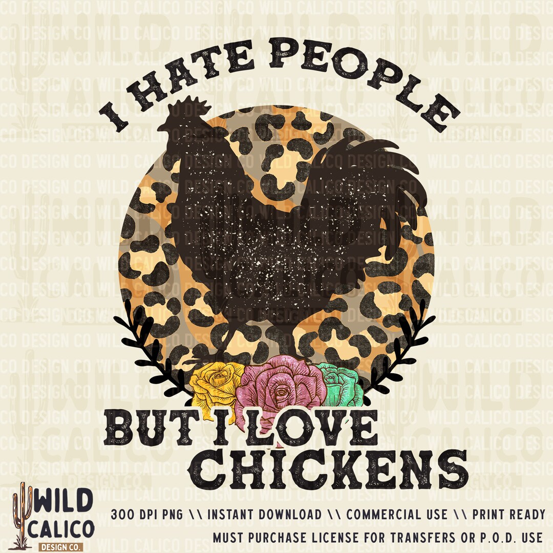 I Hate People but Love Chickens Farming Farm Animals Rooster Western ...