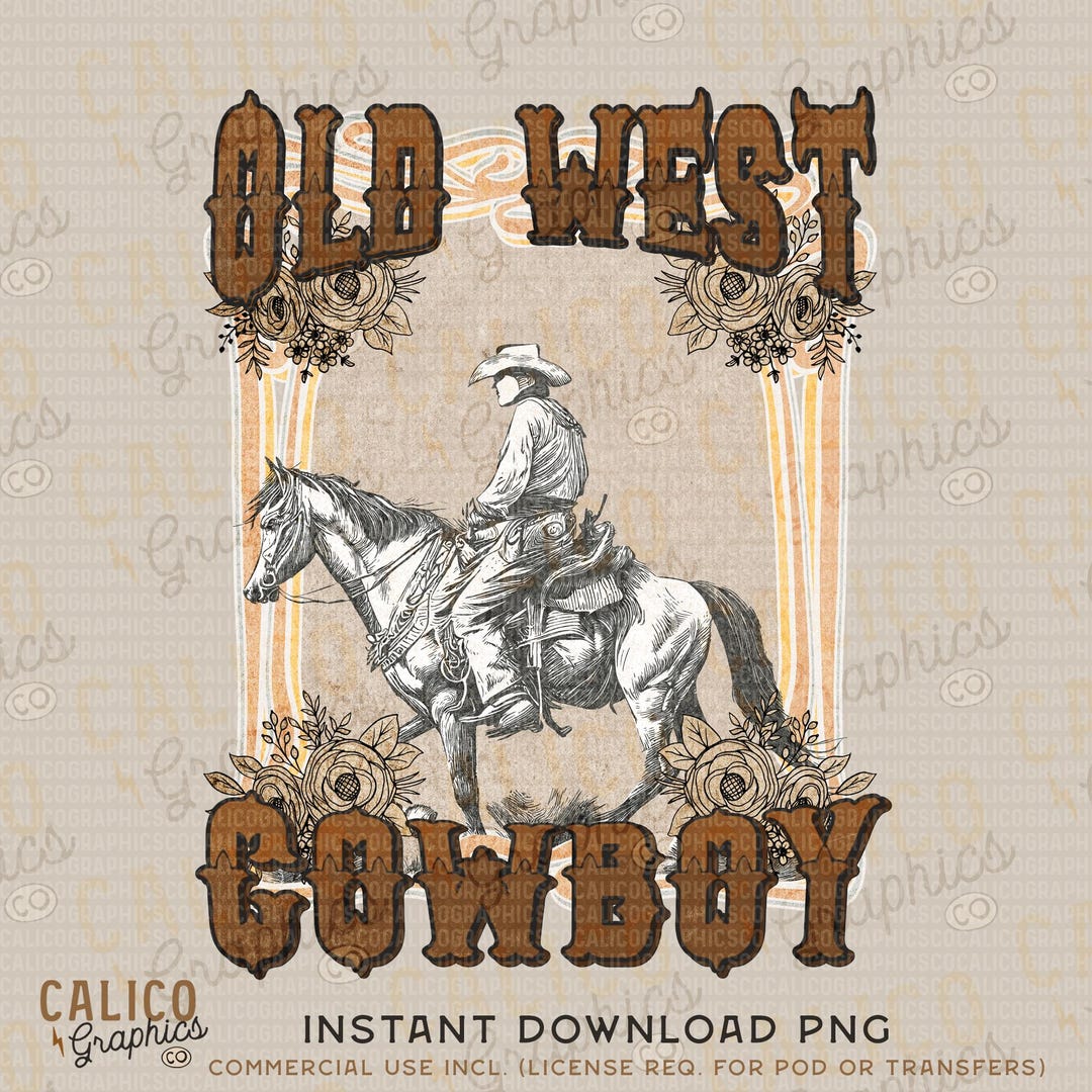 Old West Cowboy Vintage Style Western Instant Digital Download | Trendy ...