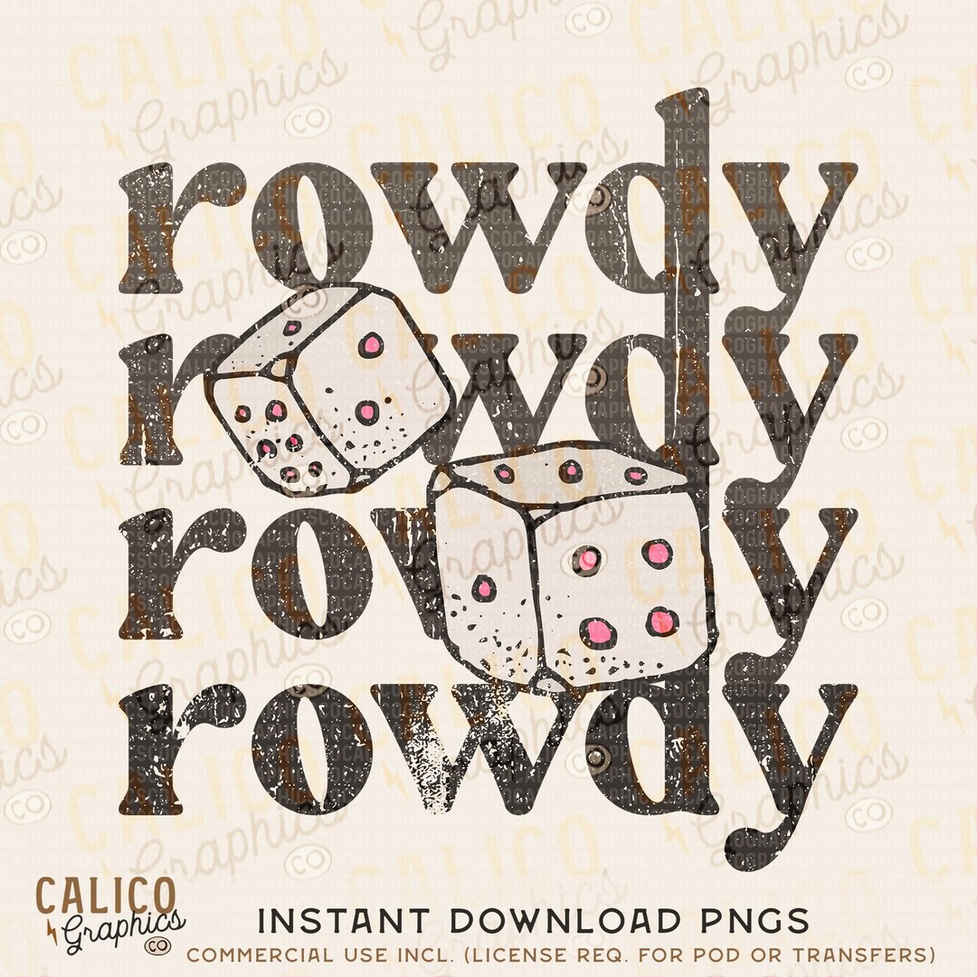 Rowdy Dice Pink Checkered Western Instant Digital Download | Trendy ...