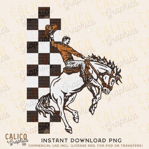Rodeo Cowboy Checkered Western Instant Digital Download | Trendy ...