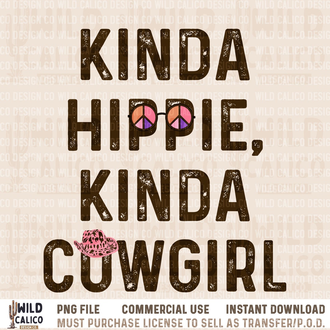 Kinda Hippie, Kinda Cowgirl, Western Retro Lightning Bolt Western PNG ...