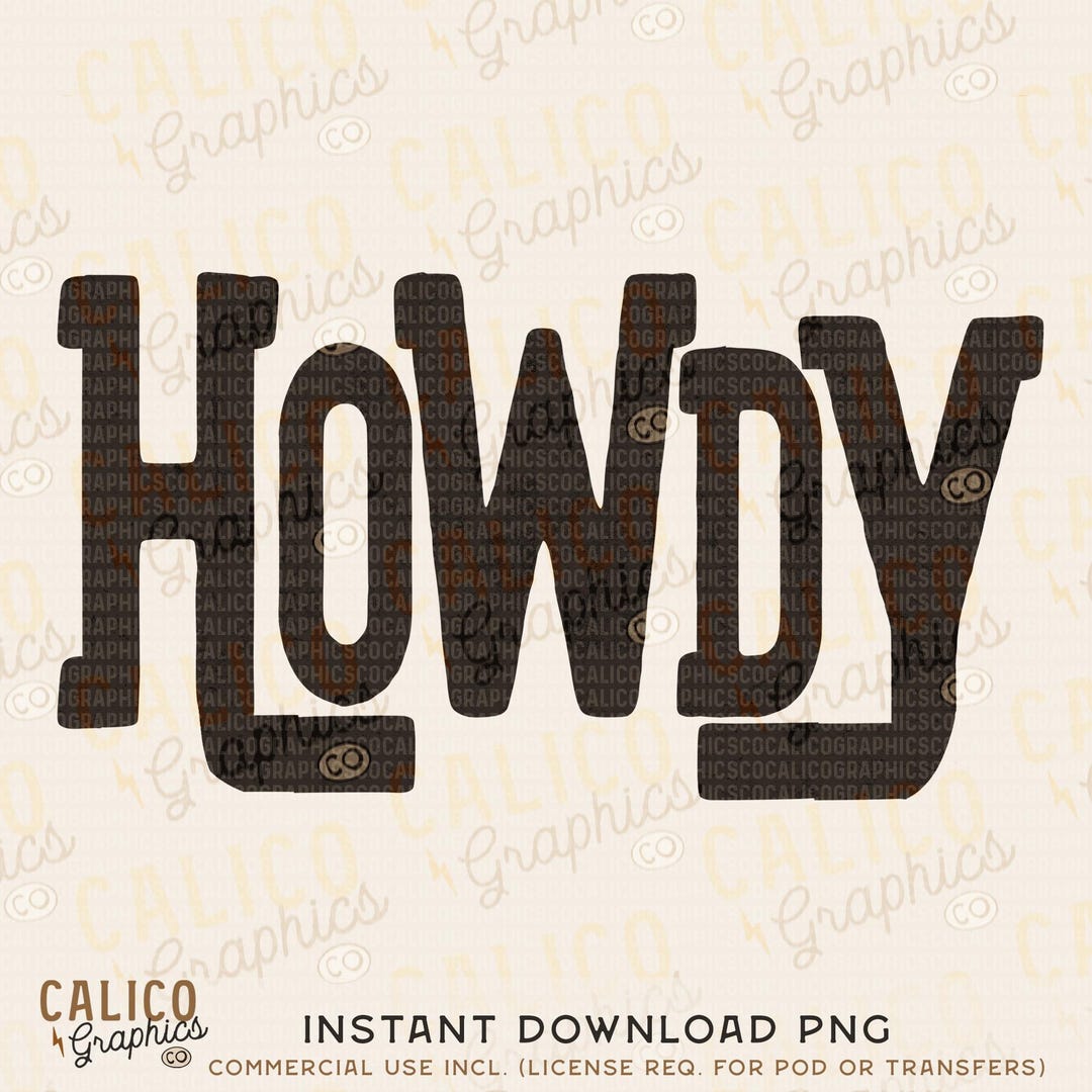 Howdy Text Only Western Instant Digital Download | Trendy Western ...