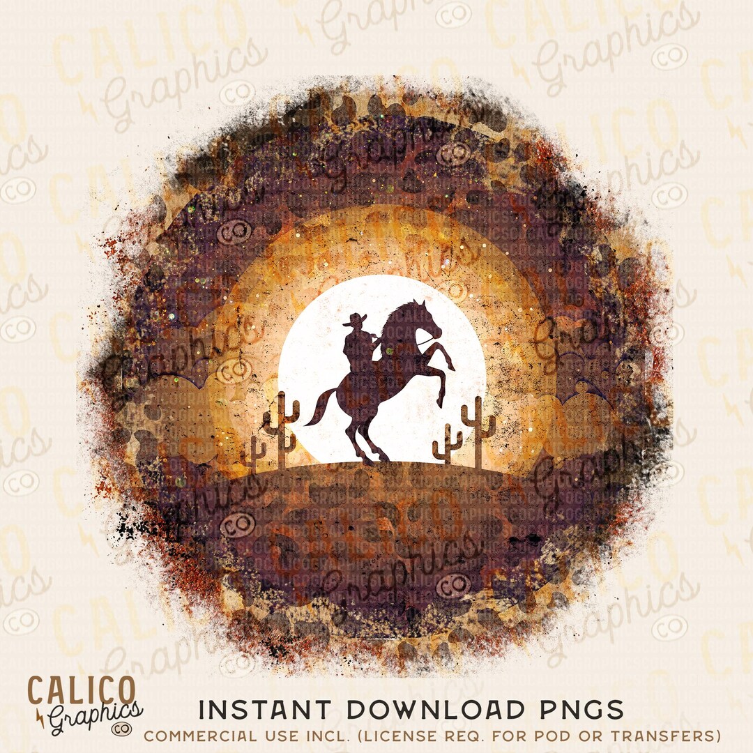 Cowboy in the Sunset Western Instant Digital Download | Trendy Western ...