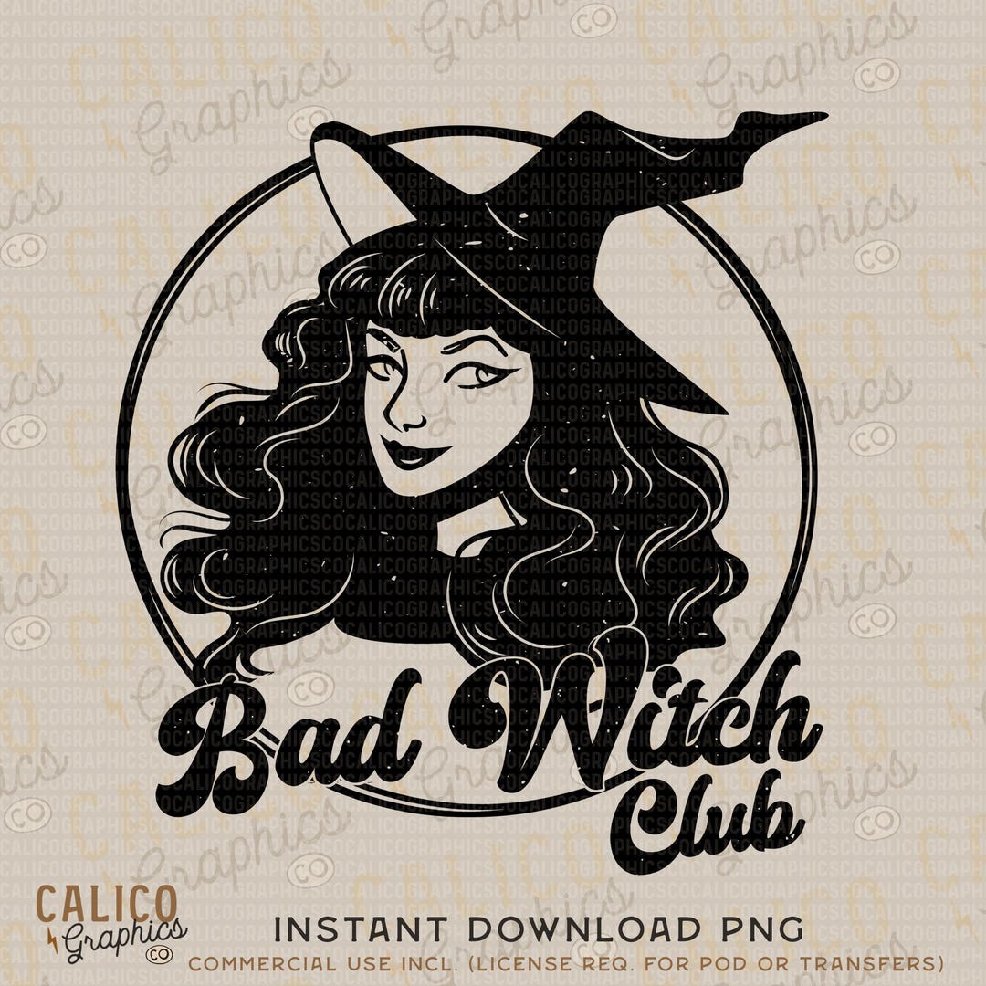 Bad Witch Club Halloween Western Instant Digital Download | Trendy ...