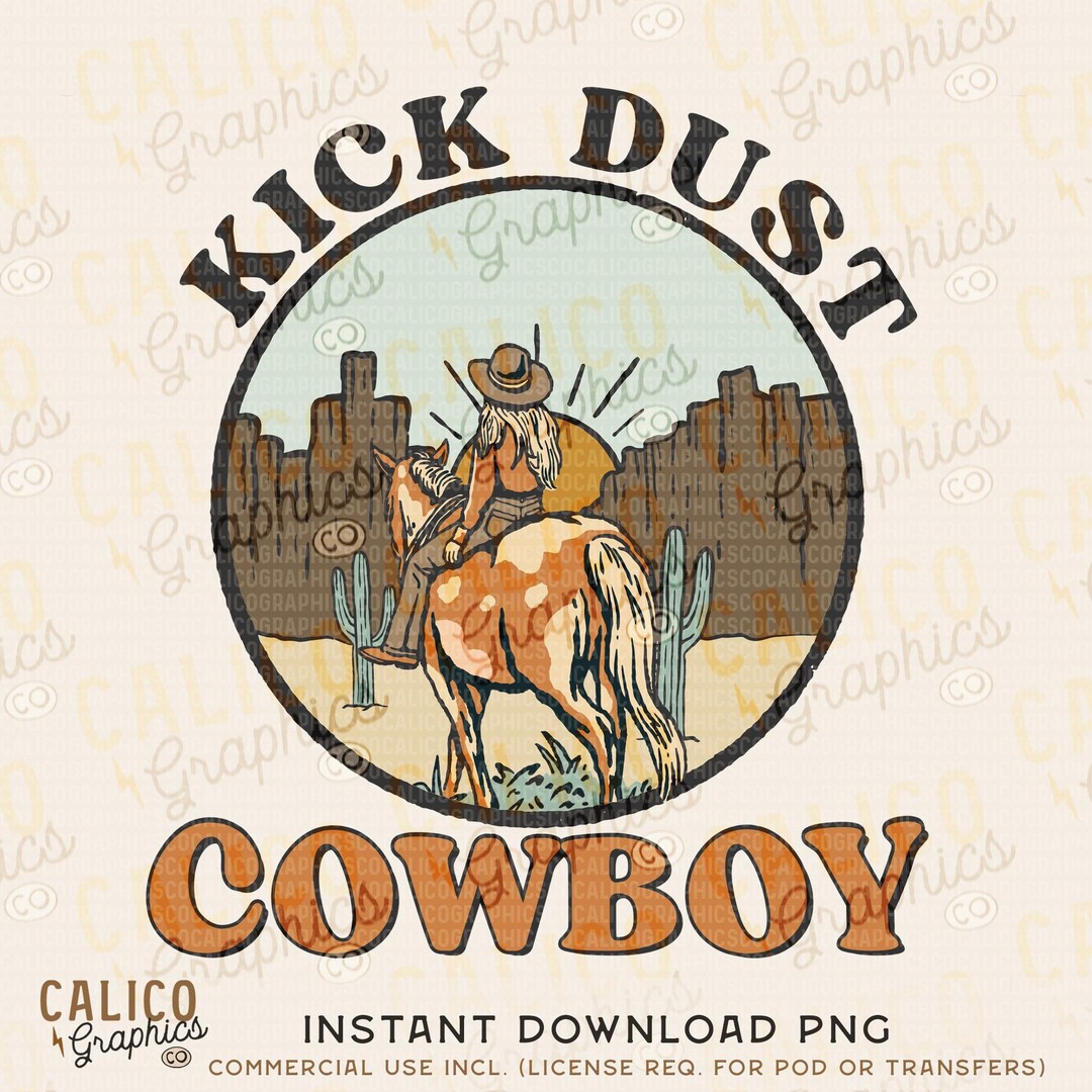 Kick Dust Cowboy Rodeo Western Instant Digital Download | Trendy ...