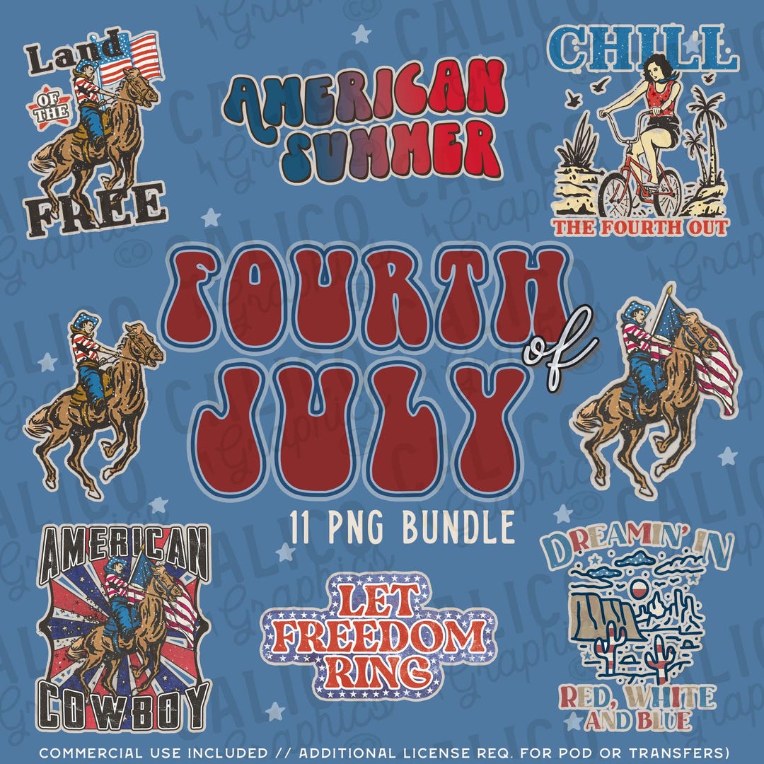 BUNDLE of 11 Fourth of July 4th Independence Day Western Instant ...