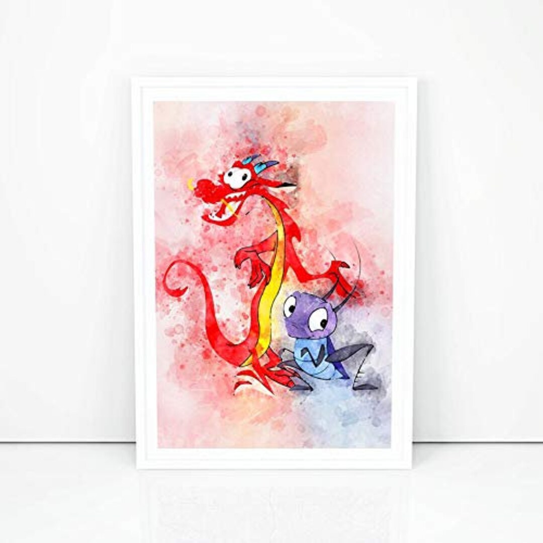 Mushu and Cricket Poster, Unframed Canvas Wall Art, Nursery Wall Print ...