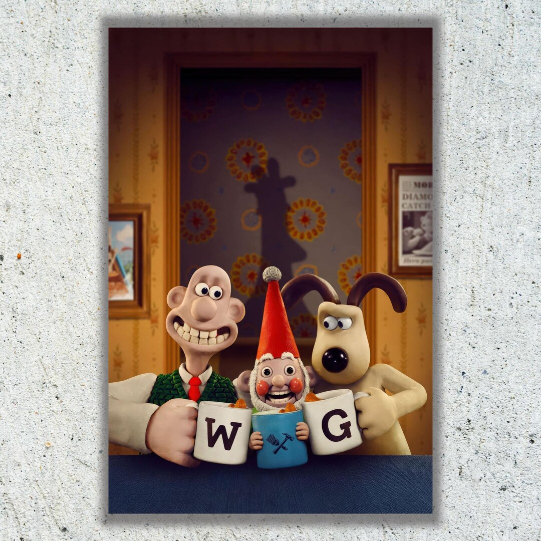 Wallace & Gromit Poster, Canvas Wall Art, Unframed Nursery Room Decor ...