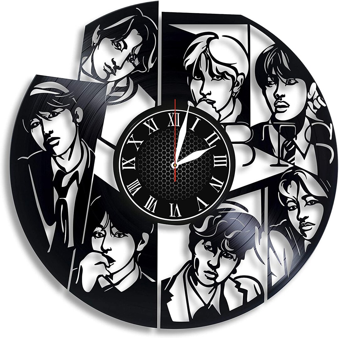 Vinyl Record Wall Clock BTS Themed Home Decor Nursery Wall Clock BTS ...