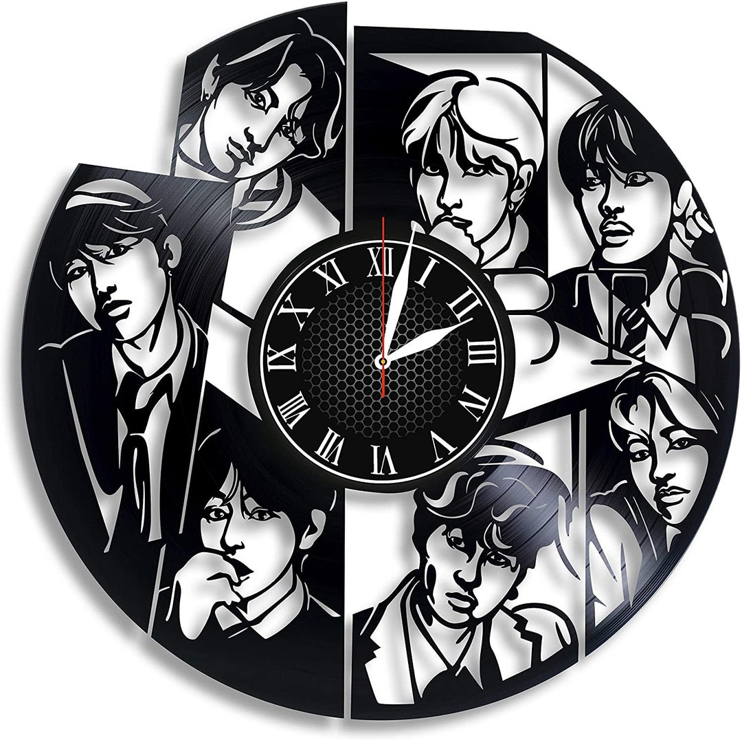 BTS Vinyl Record Wall Clock, K Pop Band Themed Home Decor - Etsy