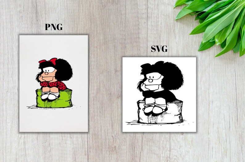 Mafalda SVG and PNG Files, Digital Mafalda Comics Print, Printable ...
