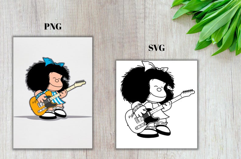 Mafalda SVG and PNG Files, Digital Mafalda Comics Print, Printable ...