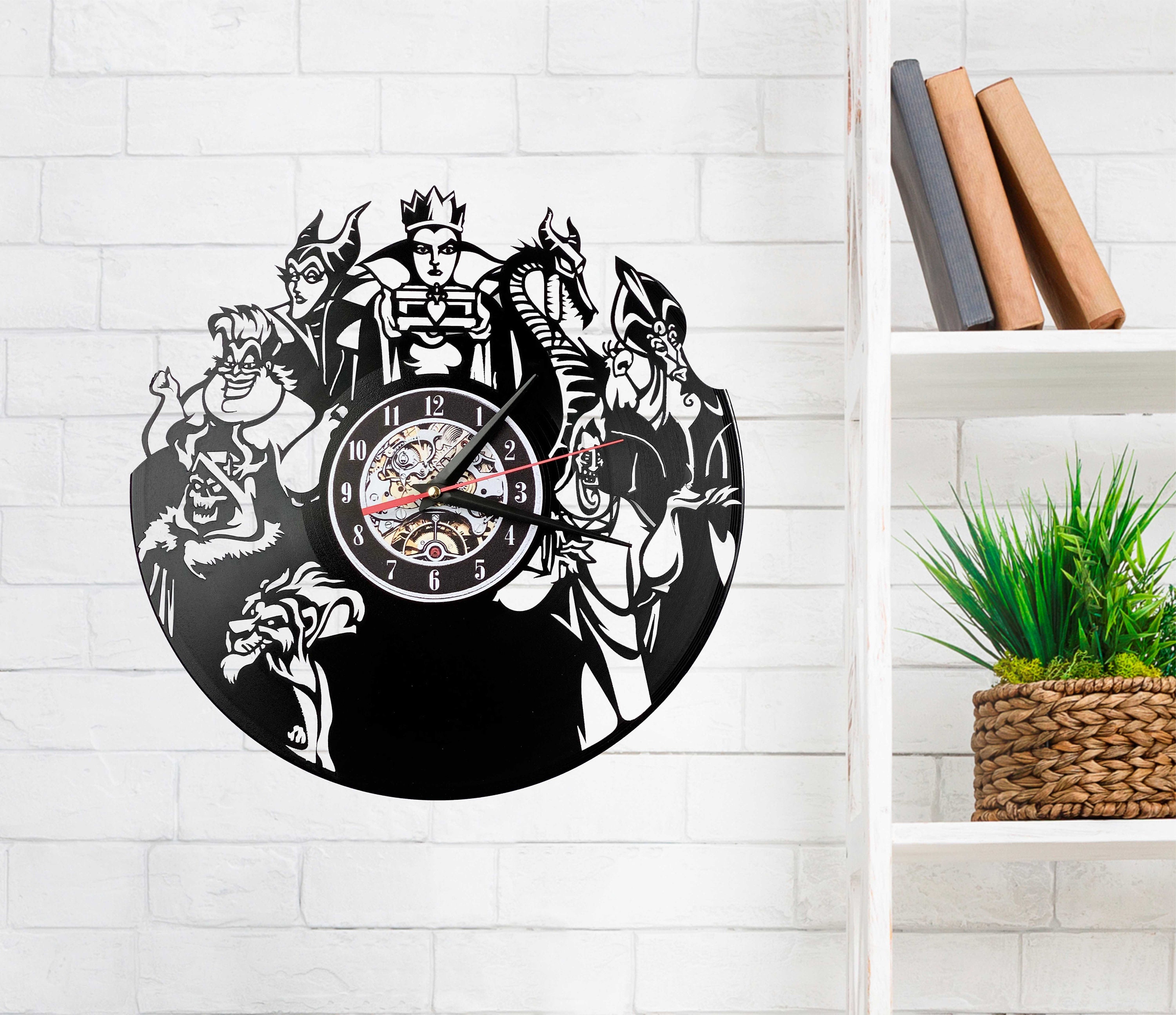 Cartoon Handmade Vinyl Wall Clock, Kids Gift, Vinyl Record Wall Decor ...