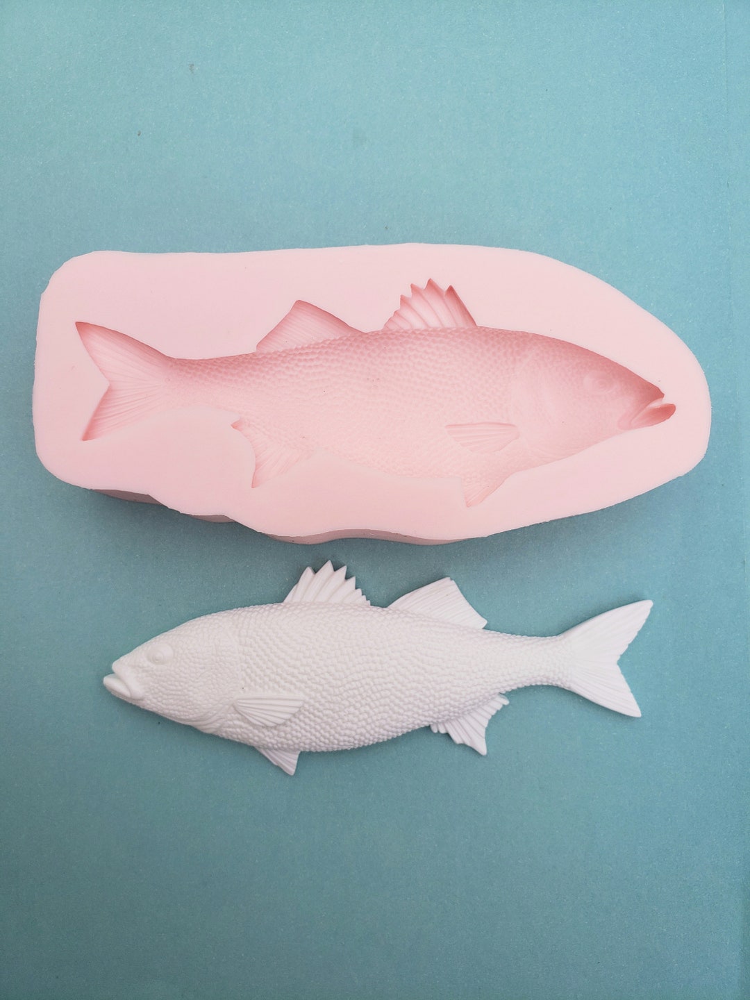 Freshwater Fish, Striped Bass Silicone Rubber Mold for Resin, Jewelry ...