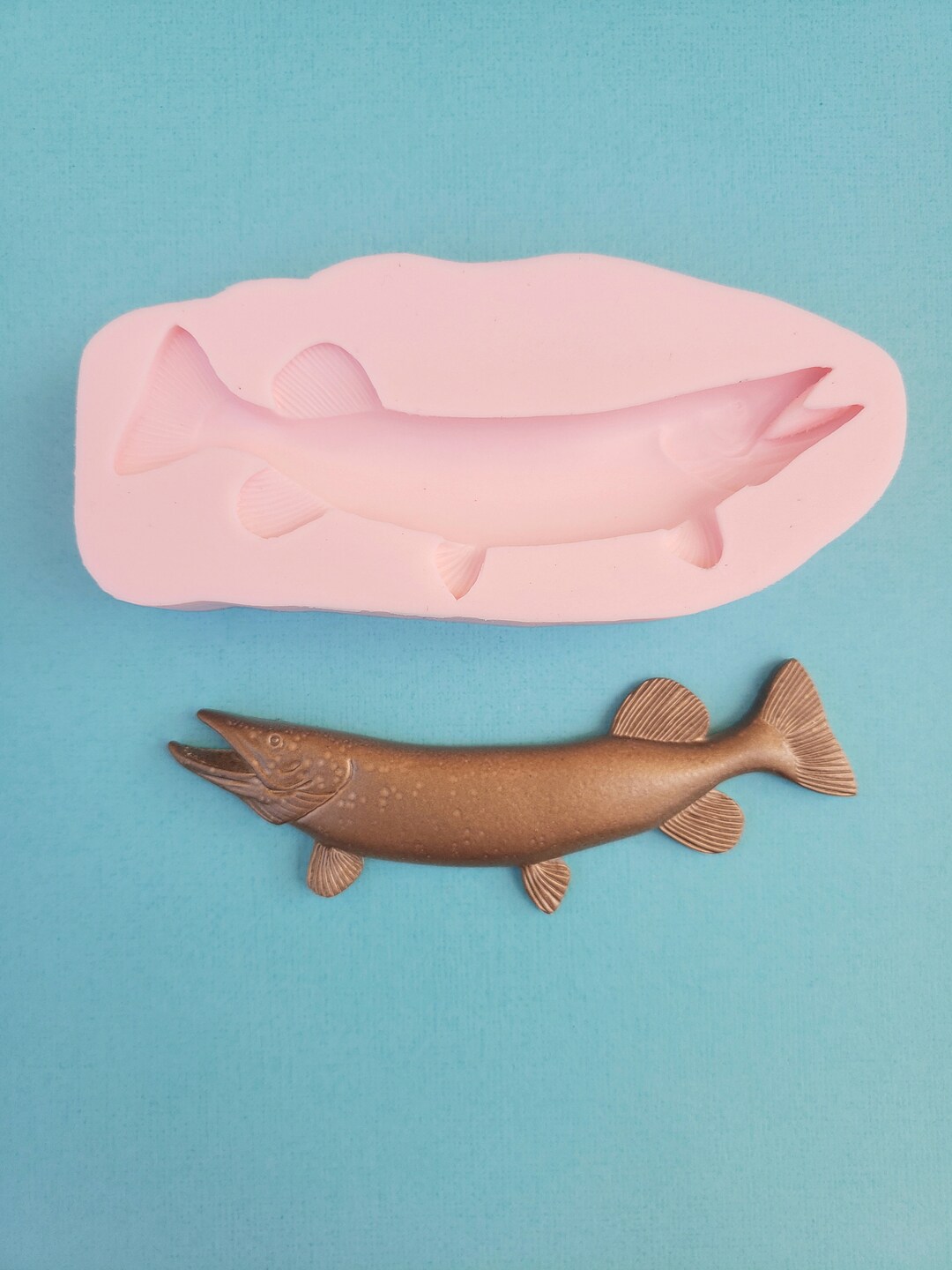 Musky Muskie Freshwater Fish Silicone Rubber Mold for Resin, Jewelry ...
