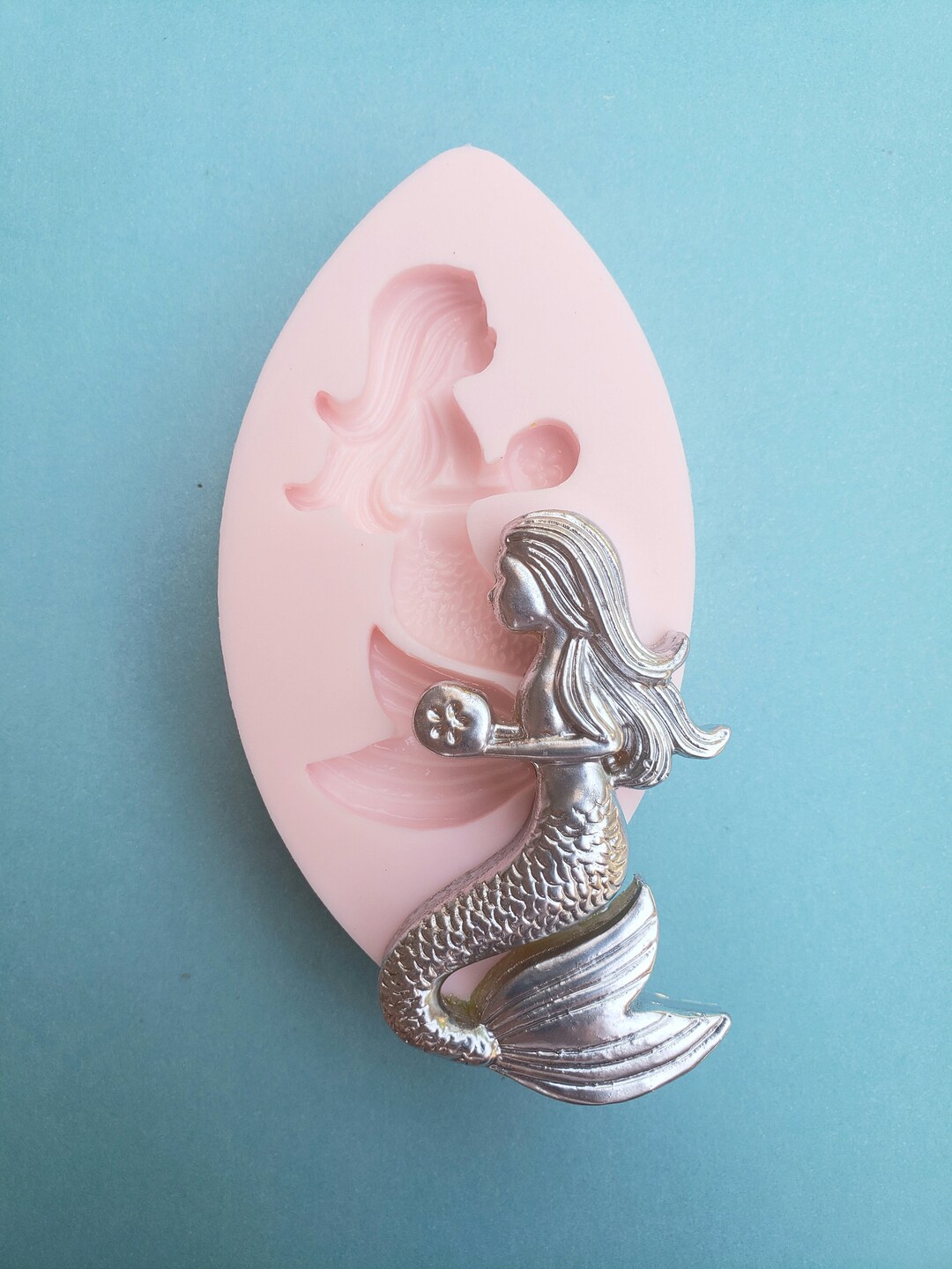 Profile Mermaid Nautical Silicone Rubber Mold for Resin, Cake, Candy ...
