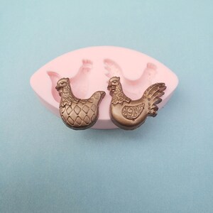 Chickens Hens Farm Animals Birds Silicone Rubber Mold for Resin, Cake ...