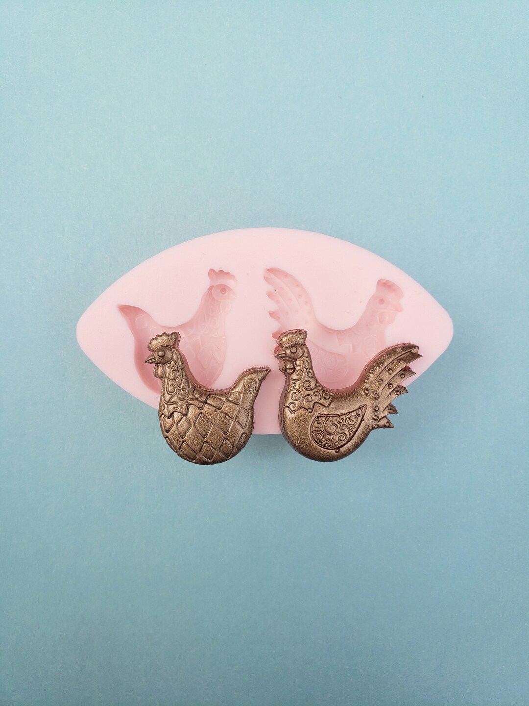 Chickens Hens Farm Animals Birds Silicone Rubber Mold for Resin, Cake ...