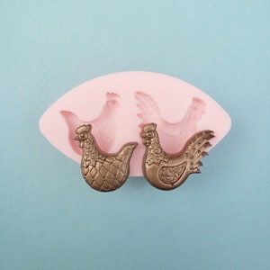 Chickens Hens Farm Animals Birds Silicone Rubber Mold for Resin, Cake ...
