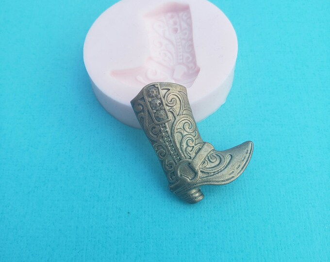 Cowboy Cowgirl Boot Silicone Rubber Mold for Jewelry, Resin, Clay ...