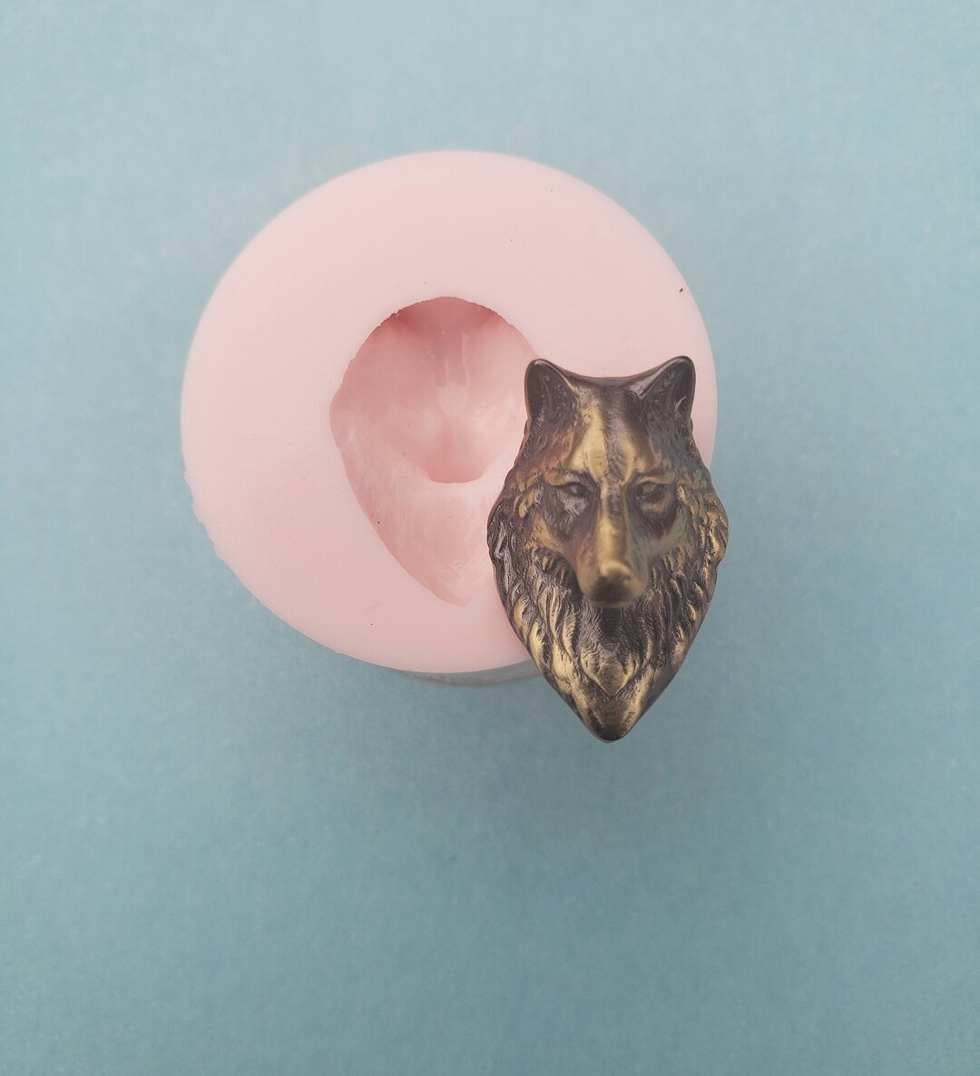 Wolf Face Animal Head Silicone Rubber Mold for Jewelry, Resin, Clay ...