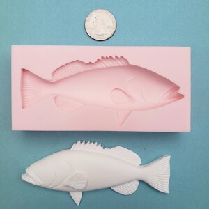 Grouper Fish Ocean Animal Silicone Rubber Mold for Resin, Cake, Candy ...
