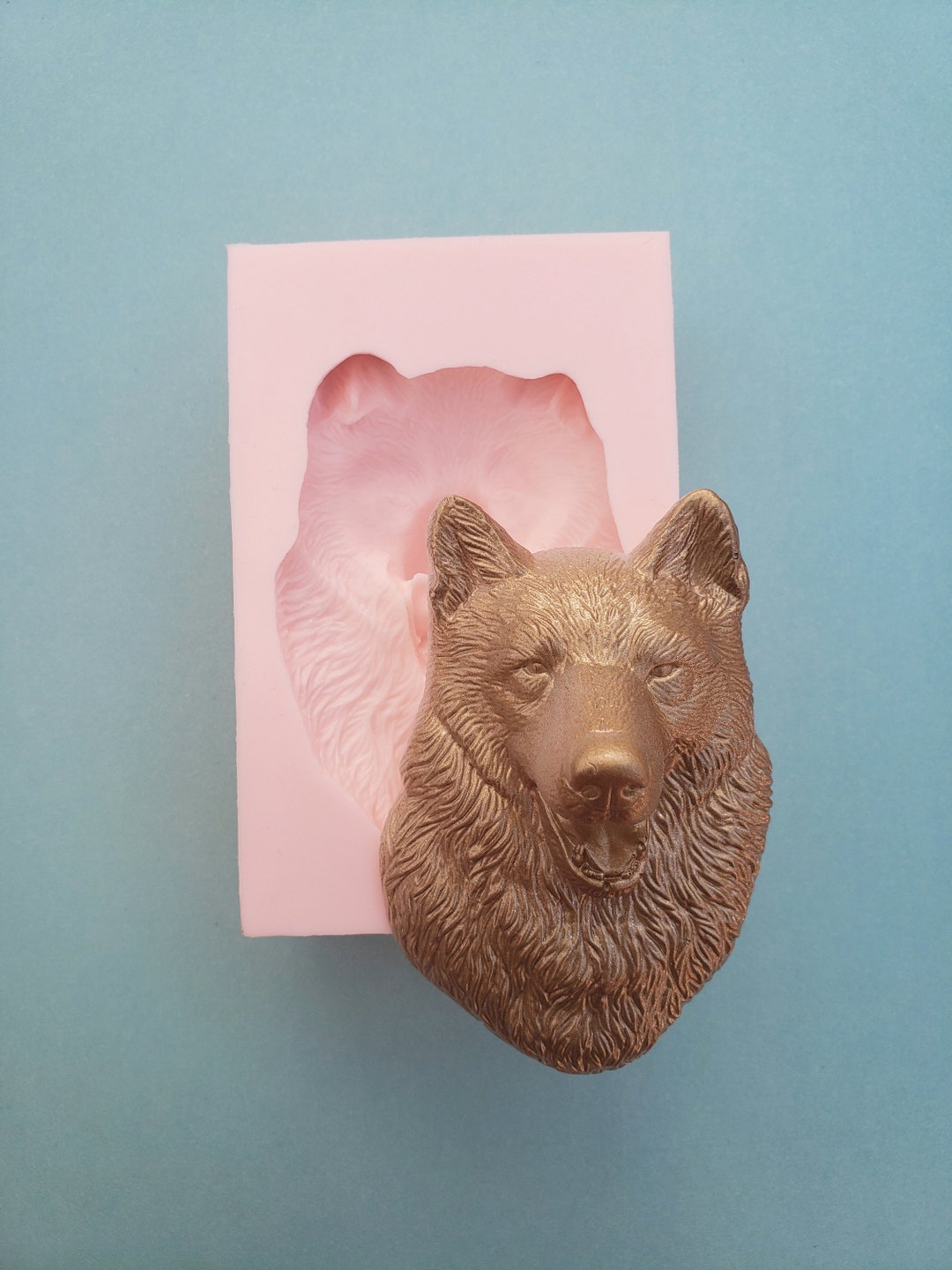 Wolf Predator Animal Coyote Silicone Rubber Mold for Resin, Cake, Candy ...