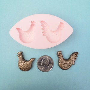 Chickens Hens Farm Animals Birds Silicone Rubber Mold for Resin, Cake ...
