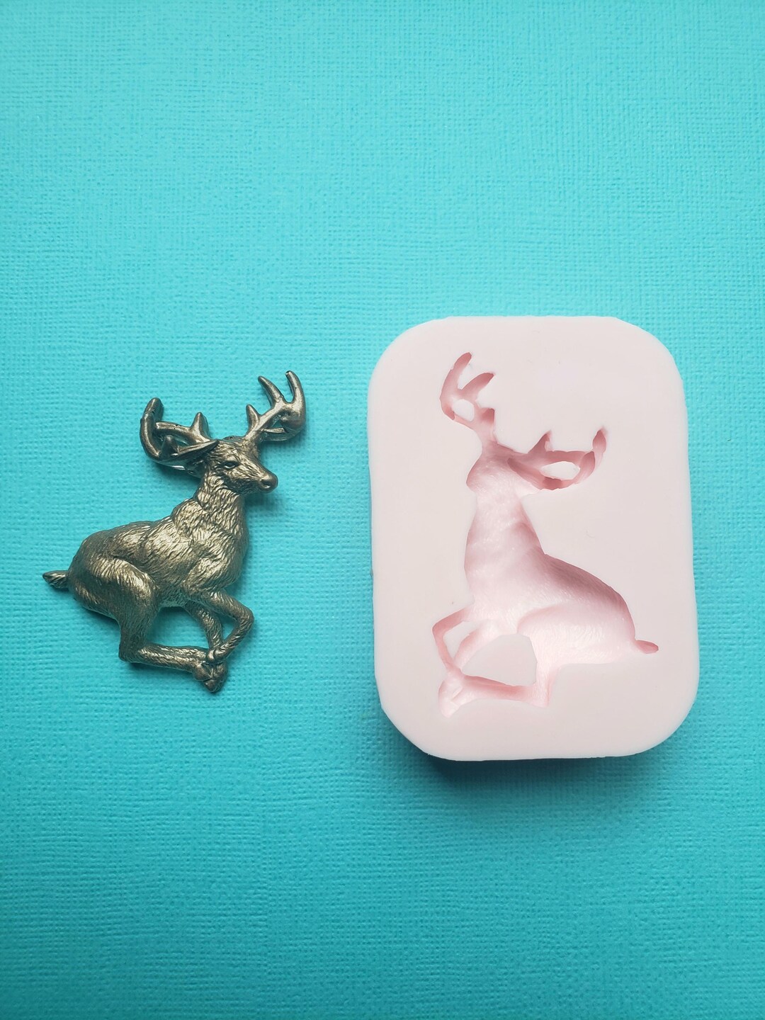 Deer Buck Reindeer Animal Silicone Rubber Mold for Resin, Jewelry, Clay ...