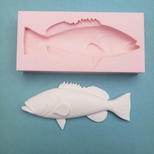 Grouper Fish Ocean Animal Silicone Rubber Mold for Resin, Cake, Candy ...