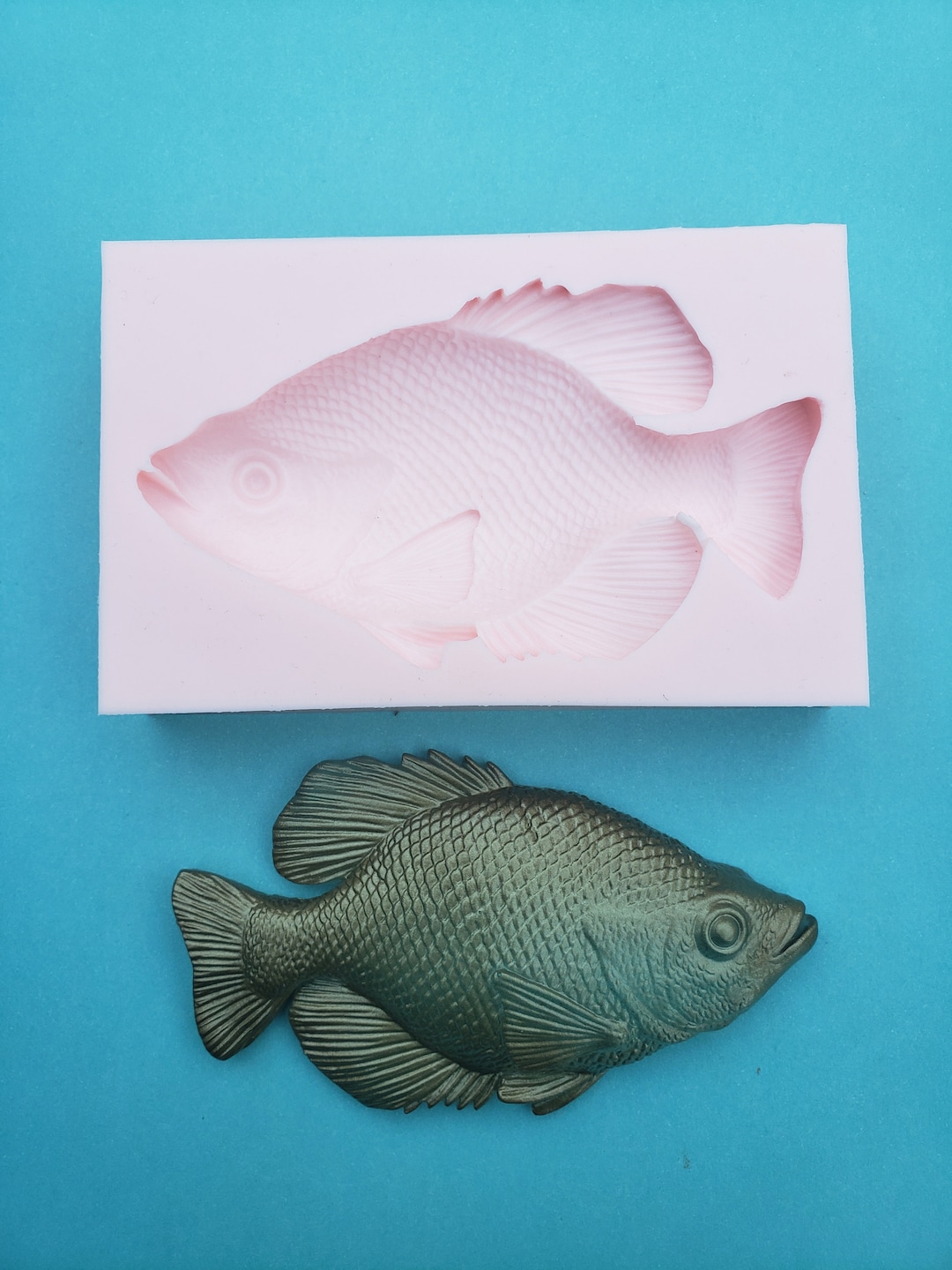 Freshwater Fish, Pan Fish, Silicone Rubber Mold for Resin, Cake, Candy ...
