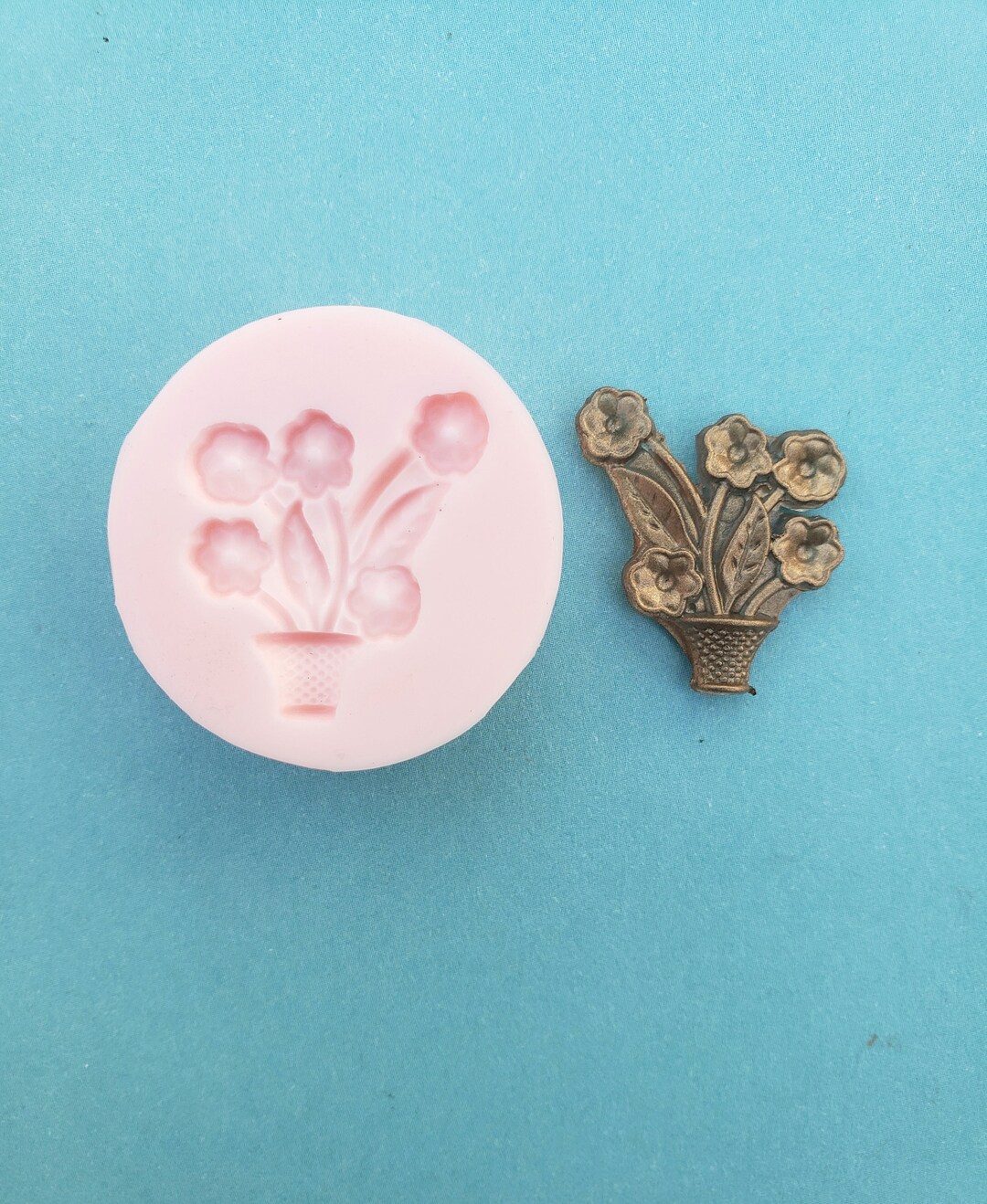 Flower Bouquet Vase Silicone Rubber Mold for Resin, Cake, Candy ...