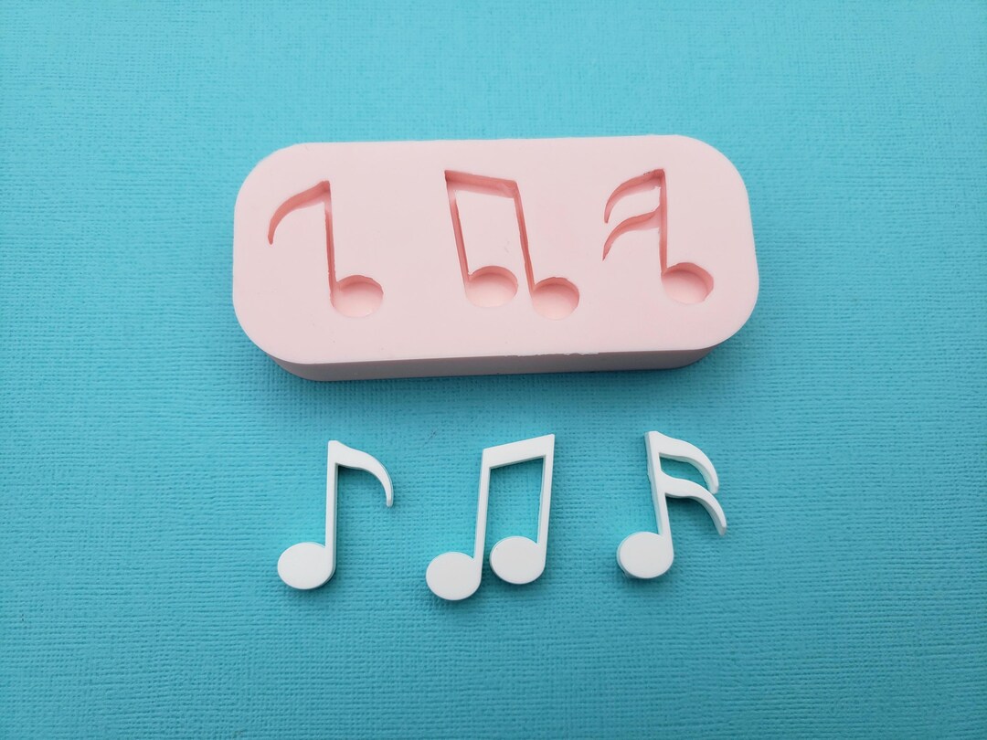 Musical Notes Silicone Mold for Resin, Candy, Fondant, Polymer Clay ...