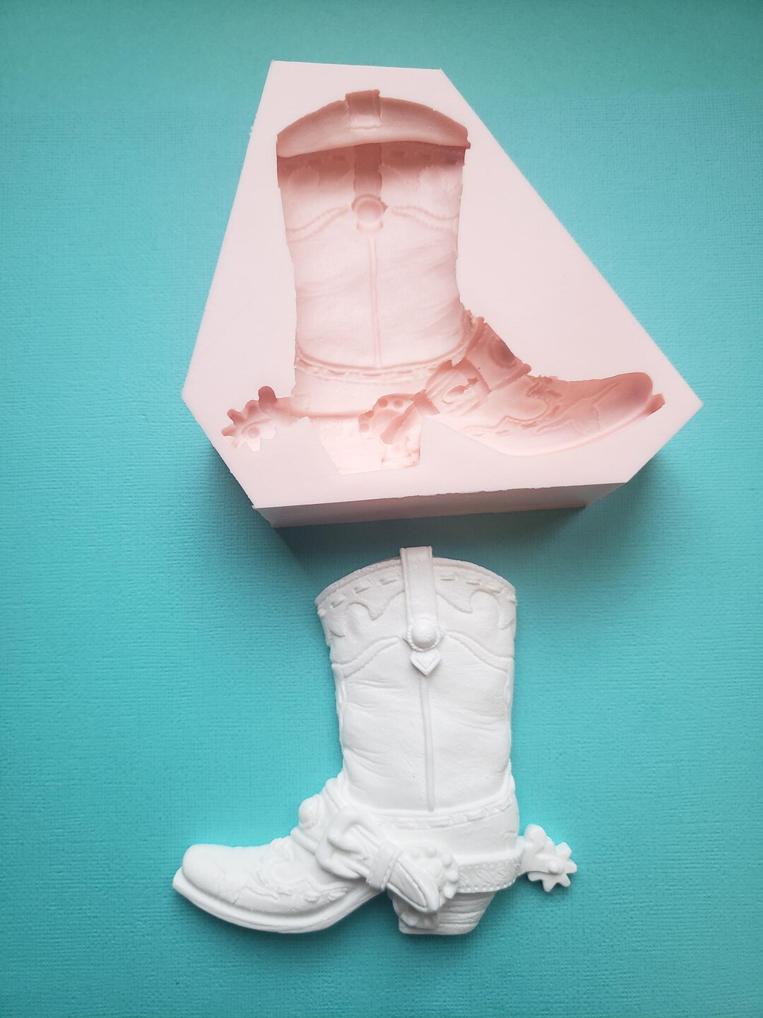 Cowboy Cowgirl Boot Silicone Rubber Mold for Resin, Cake, Candy ...