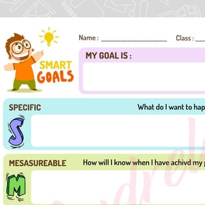 Smart Goal Setting Worksheet Back to School Primary School - Etsy